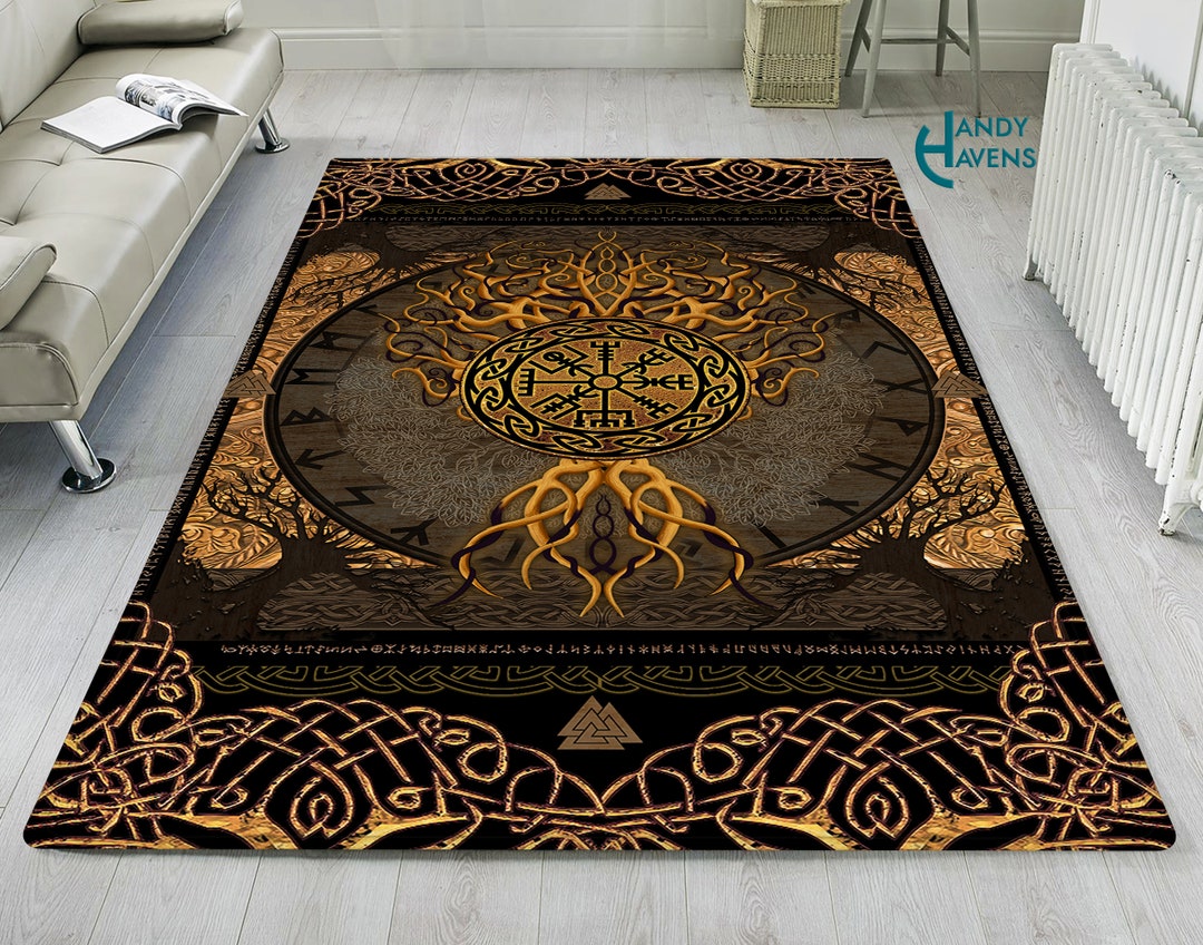 Viking Tree of Life Rug, Tree of Life Area Rug, Yggdrasil Tree of Life ...