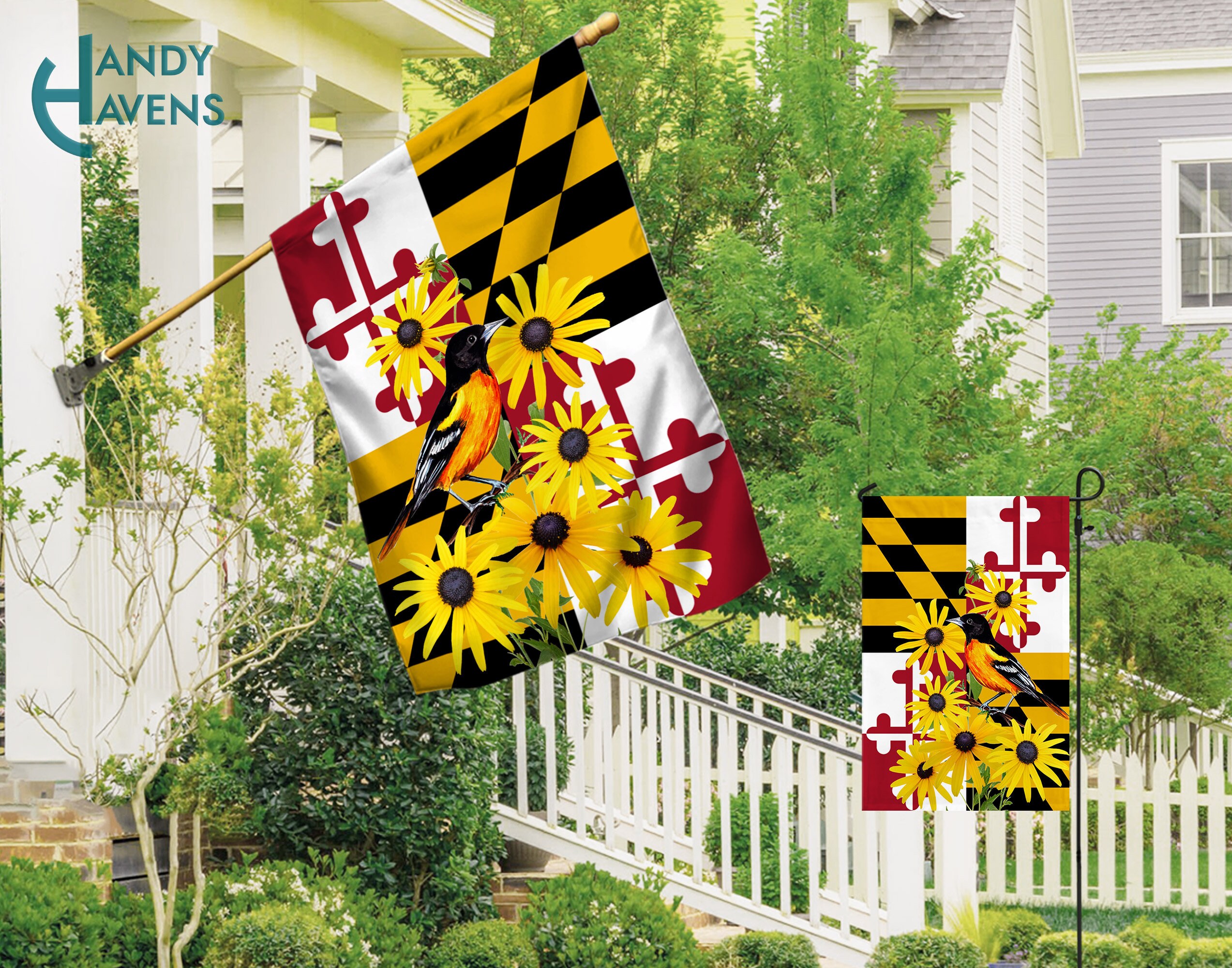 Maryland Flag, Black Eyed Susan Flag, Maryland Crab Flag, Home State ...