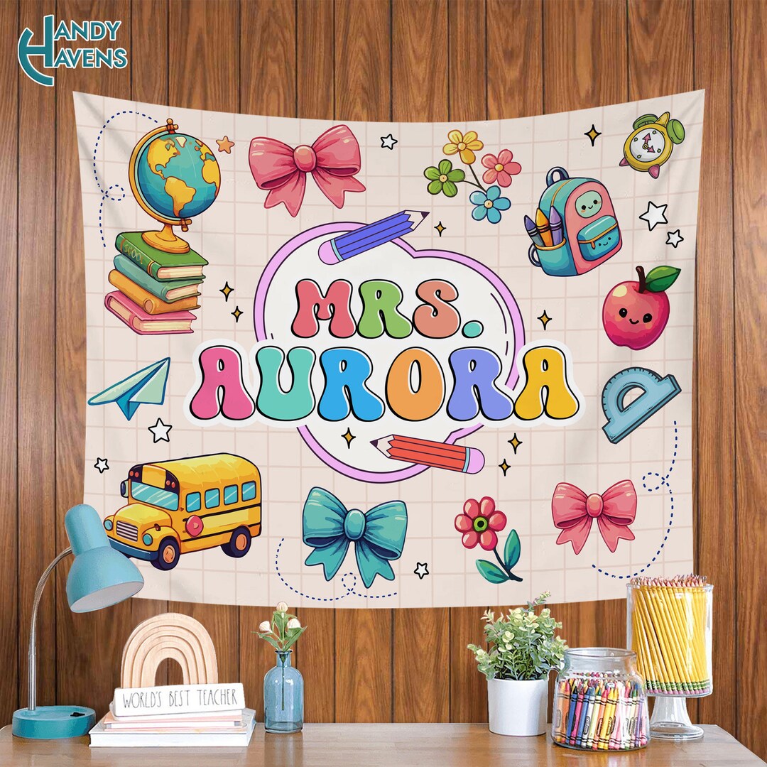 Personalized Coquette Classroom Tapestry, Back to School Tapestry ...