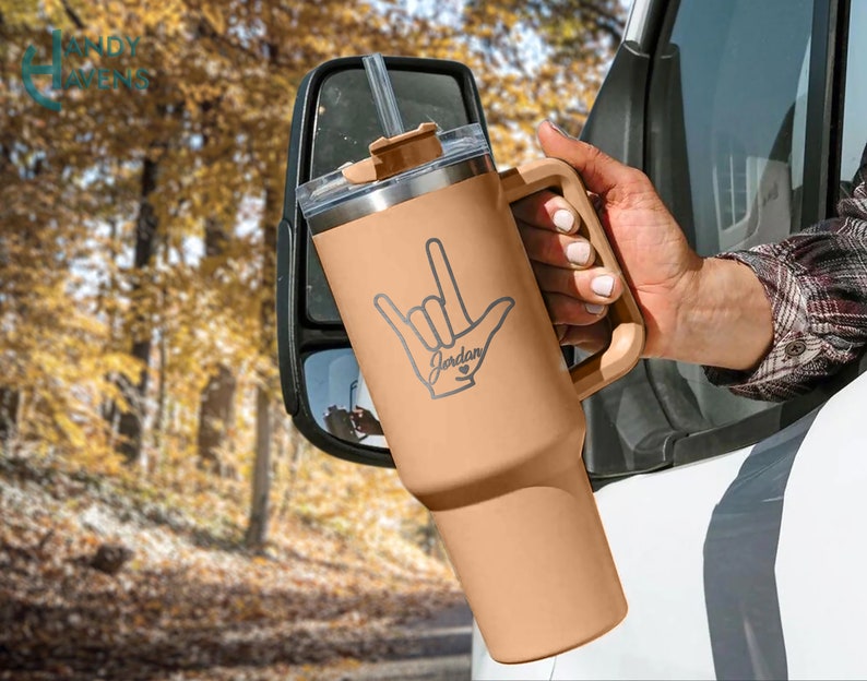 Personalized Sign Language Tumbler, Sign Language Gift, ASL I Love You ...