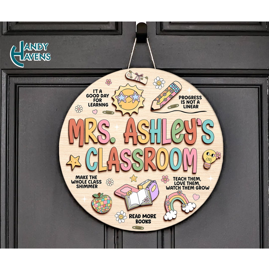 Custom Teacher Doorsign 3D Laser Cut, Back to School Gift, Teacher ...