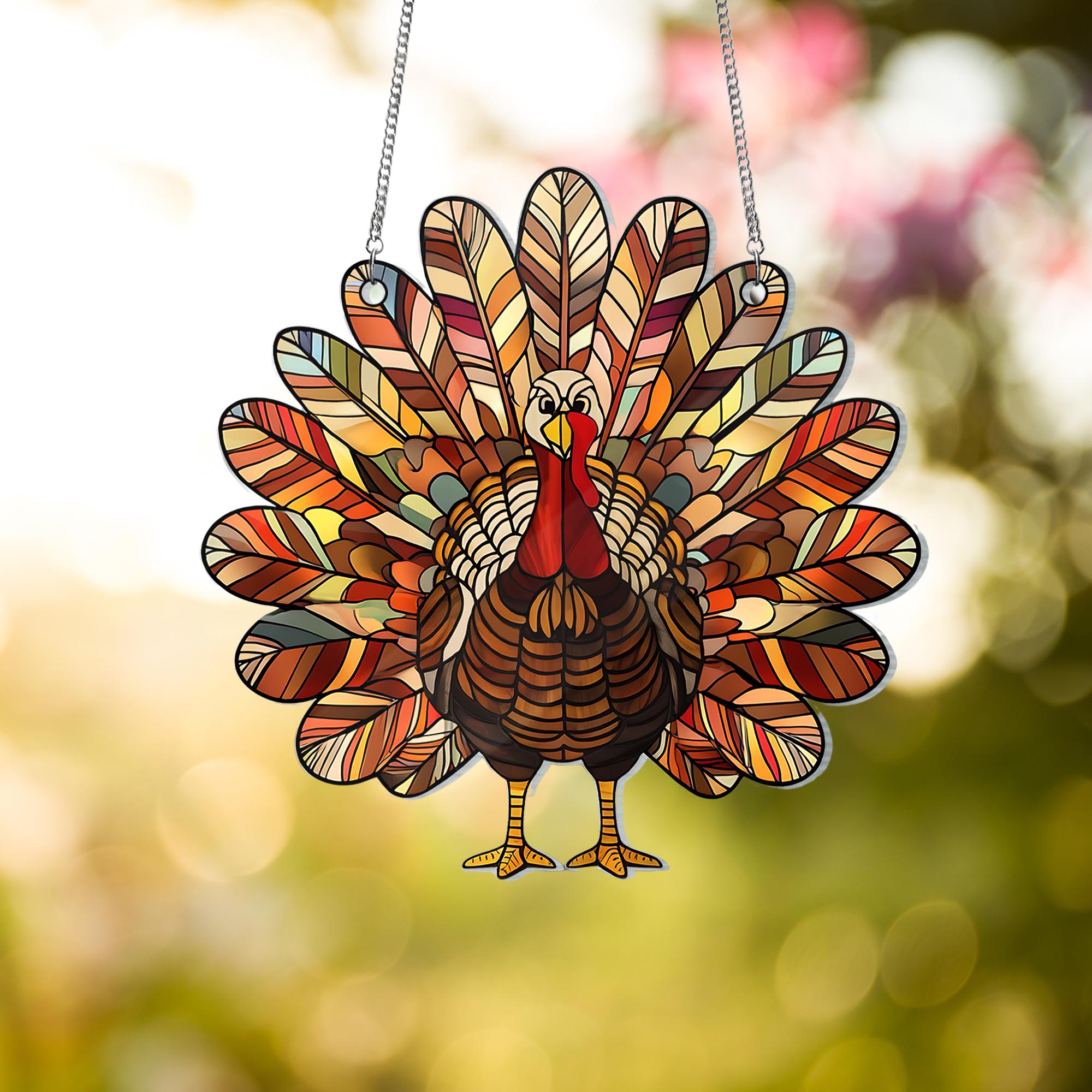 Thanksgiving Turkey Acrylic Window Hanging, Turkey Decoration ...