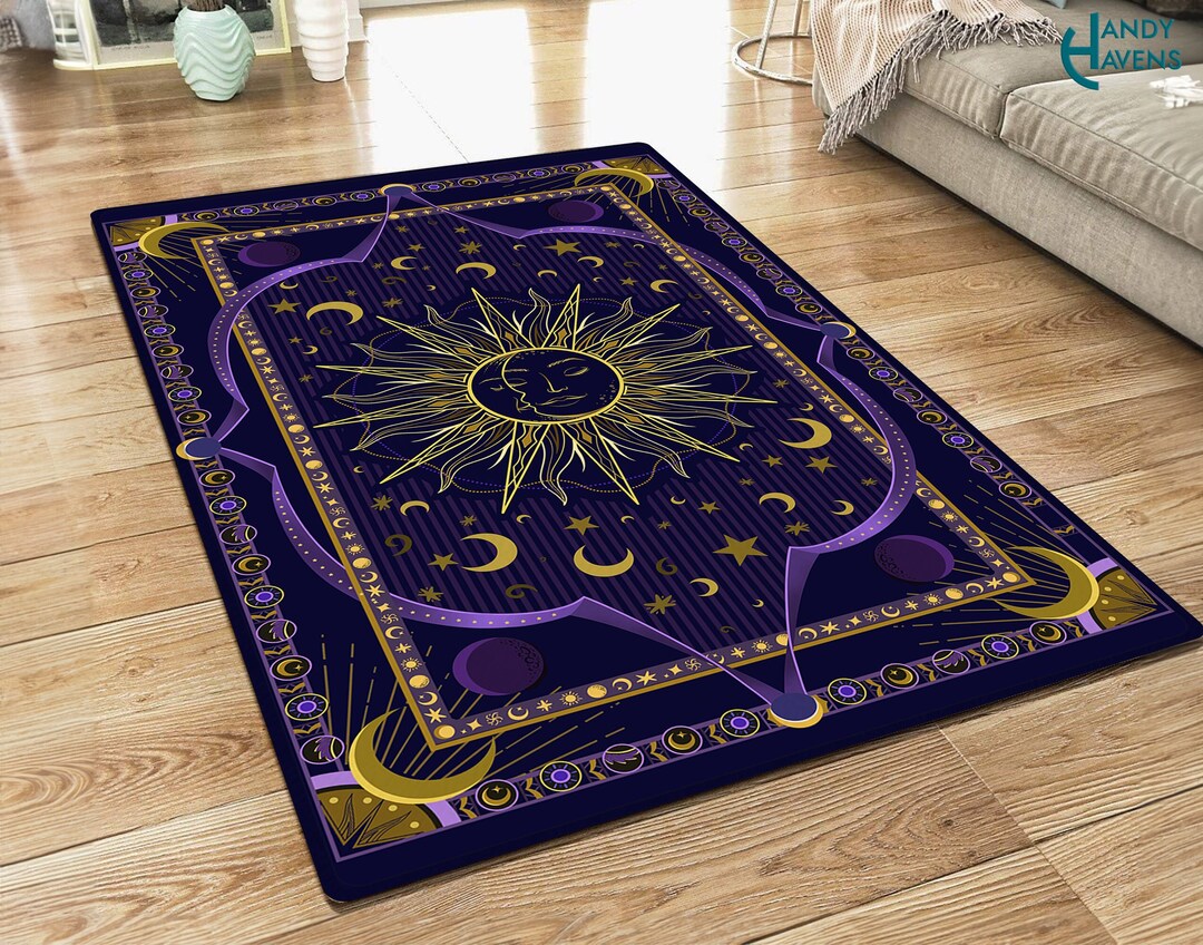 Sun and Moon Tarot Rug Sun and Moon Area Rug Moon Sun Tarot - Etsy