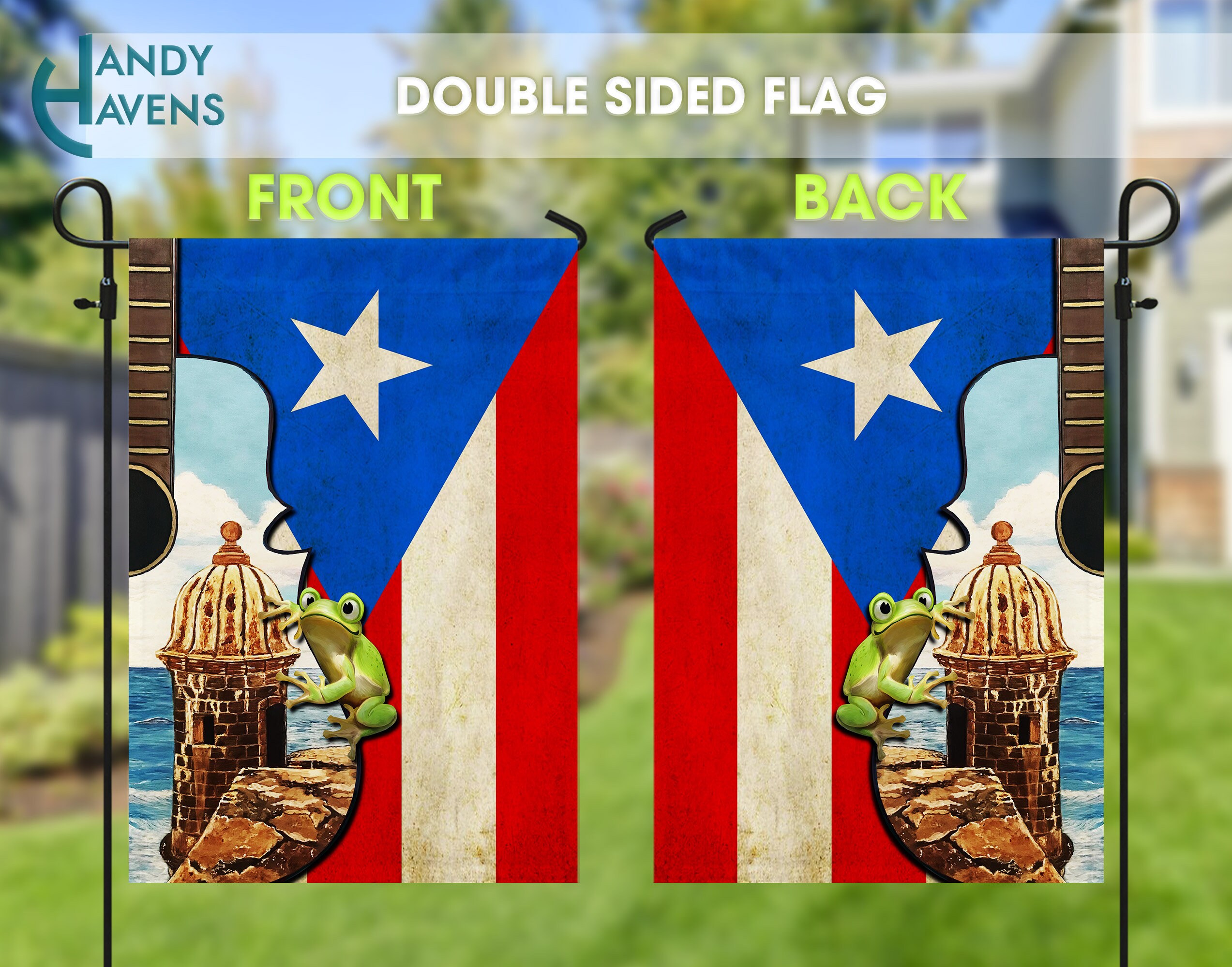 Puerto Rico Flag Boricua Garden Flag El Morro Castle and - Etsy