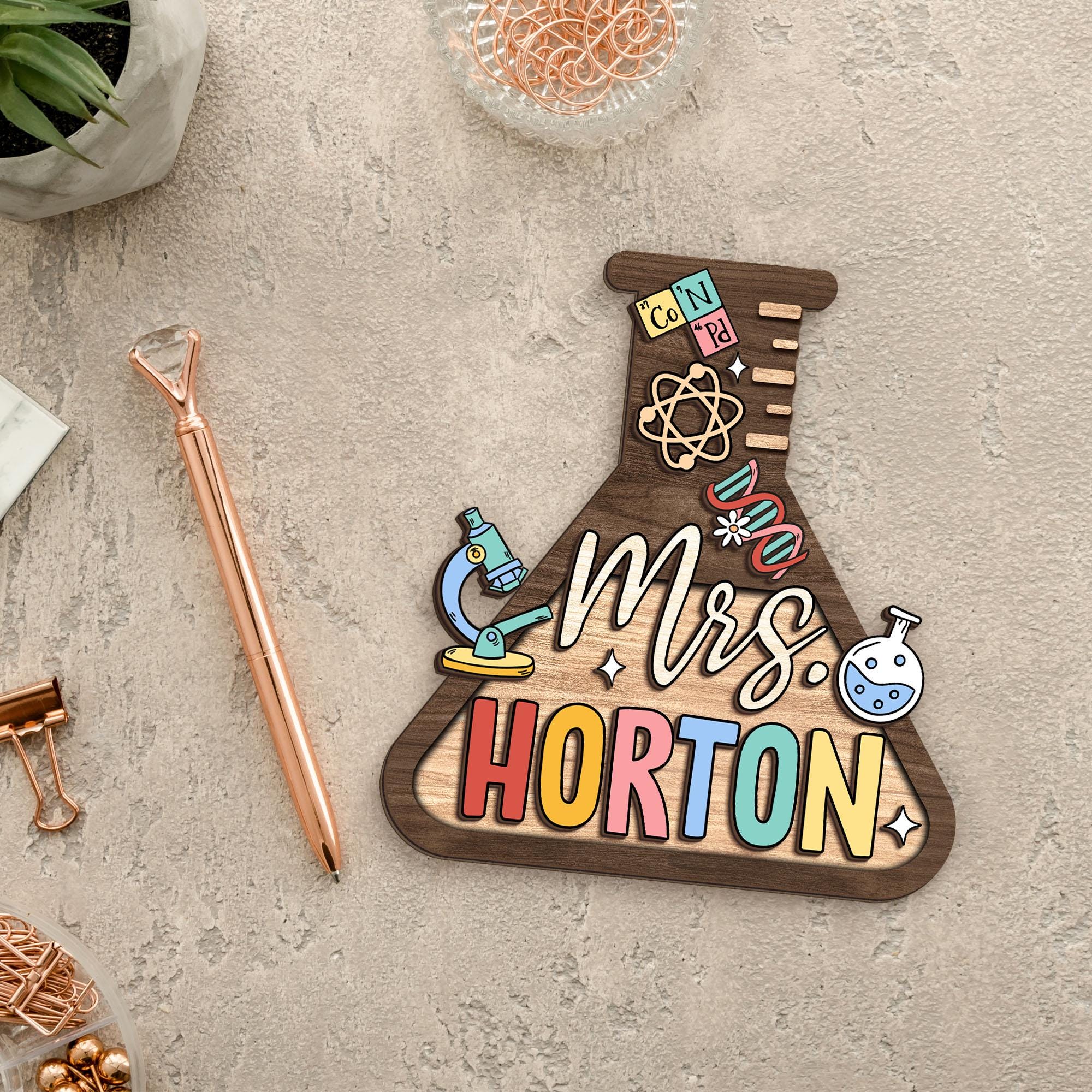 Custom 3D Science Teacher Name Sign, Personalized Science Classroom ...