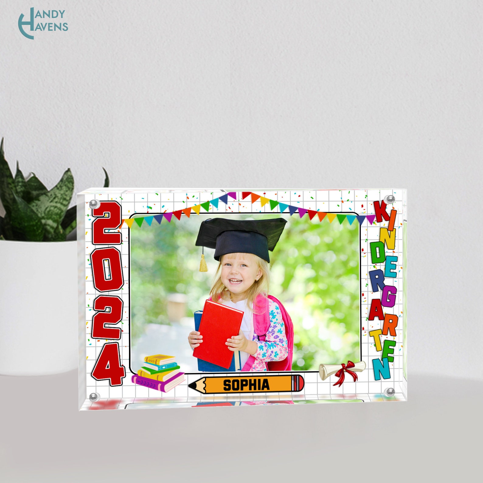 Personalized Kindergarten Graduation Acrylic Frame, Graduation Gift for ...