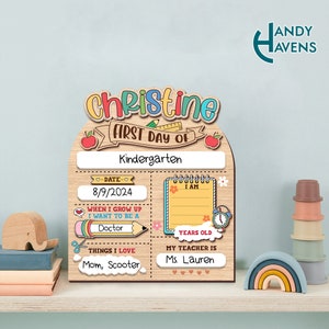 First Day of School Sign, First Day of Kindergarten Sign, 1st Day of ...