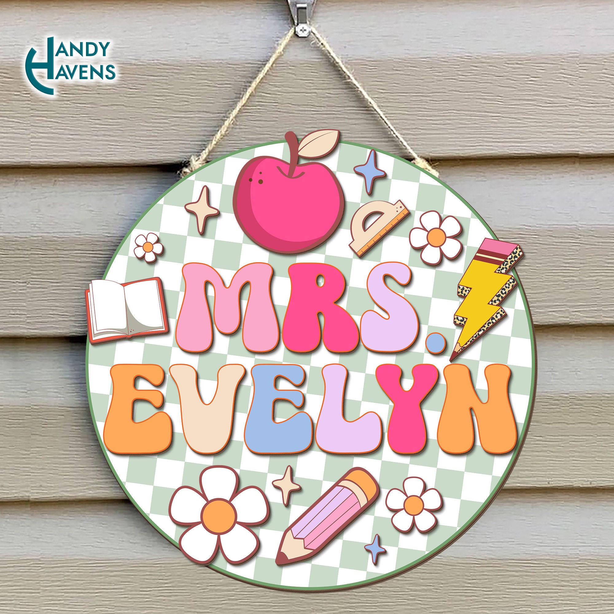 Custom Teacher Name 3D Doorsign,custom Teacher Door Hanger,classroom ...