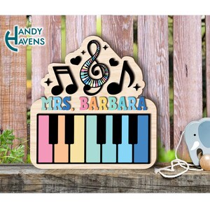 Music Teacher Door Sign 3D Laser Cut, Personalized Door Sign Music ...