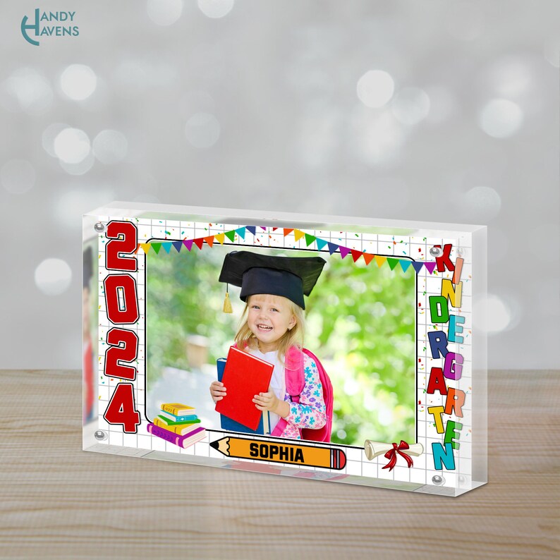Personalized Kindergarten Graduation Acrylic Frame, Graduation Gift for ...