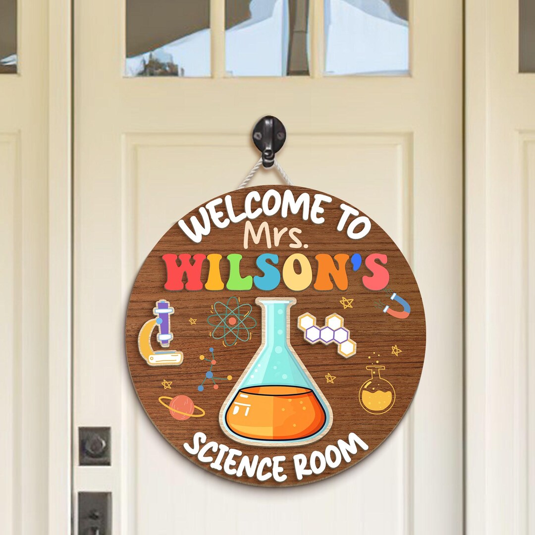 Personalised 3D Science Teacher Name Sign, Custom Science Teacher Sign ...