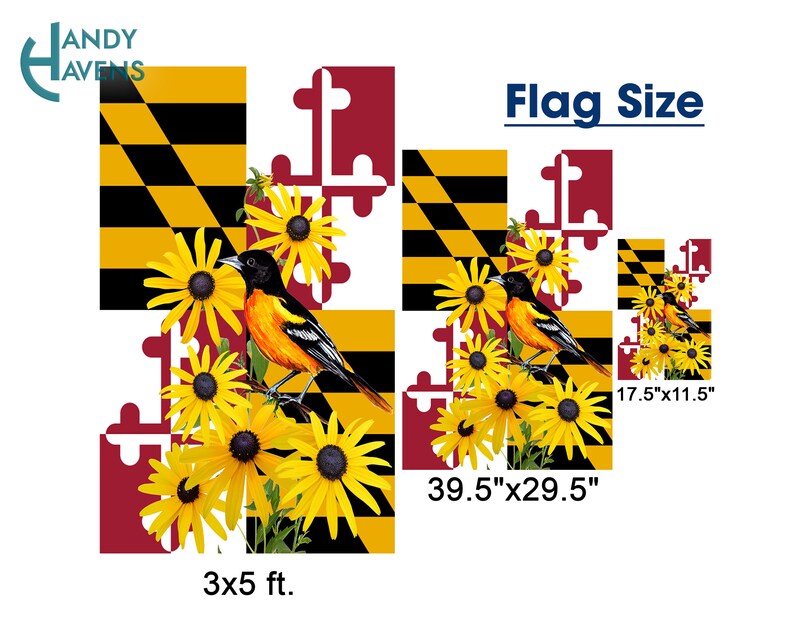 Maryland Flag, Black Eyed Susan Flag, Maryland Crab Flag, Home State ...