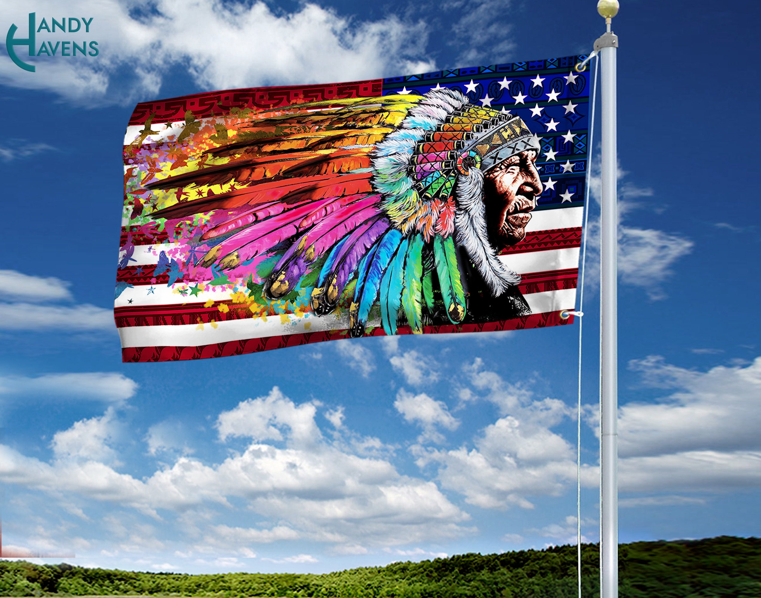 Native American Grommet Flag, Native Americans Decor, Native Americans ...