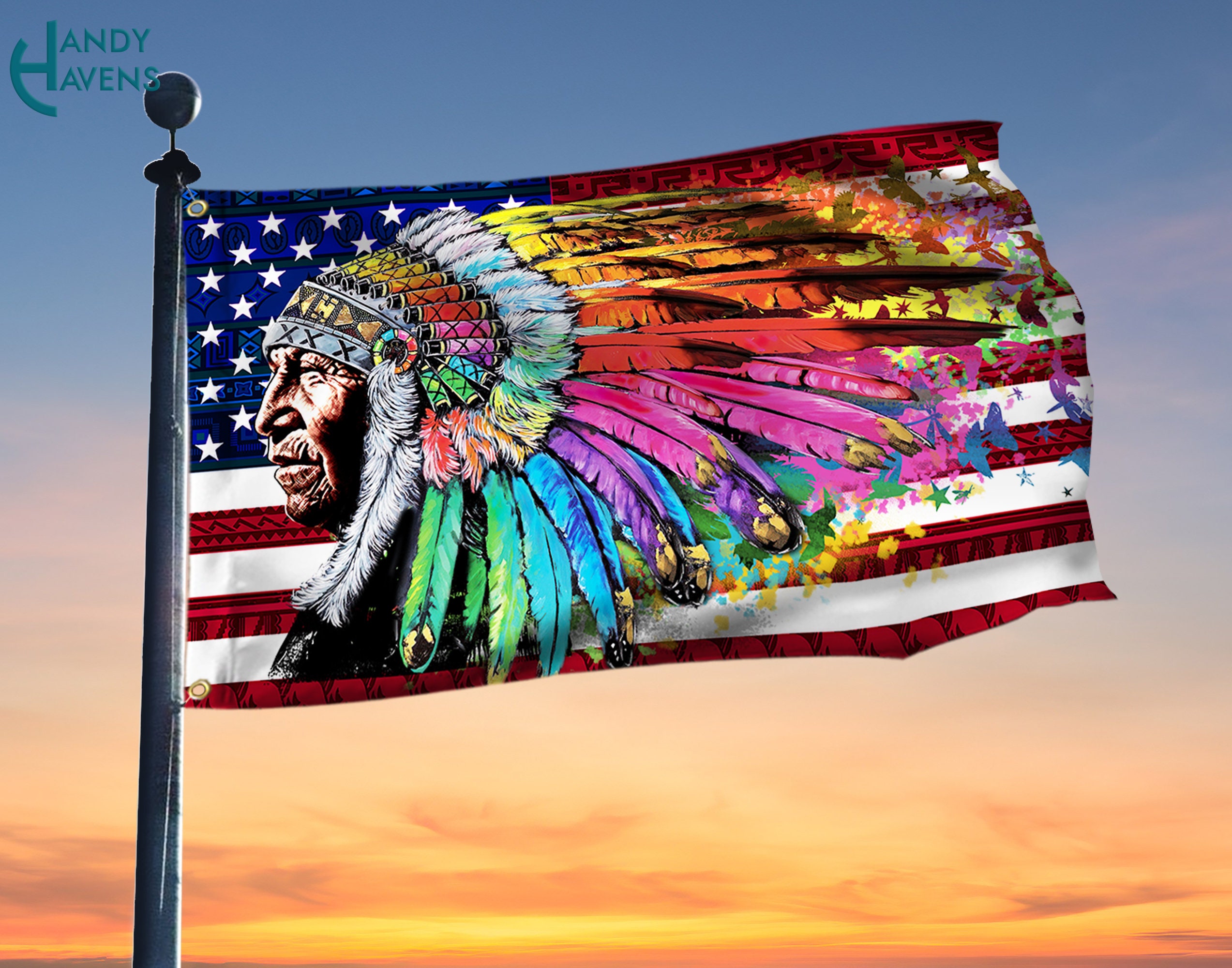 Native American Grommet Flag, Native Americans Decor, Native Americans ...