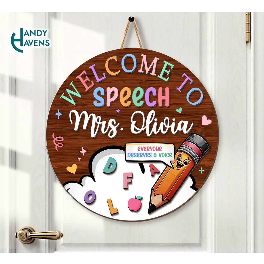 Custom Teacher Doorsign 3D, Personalized 3D Teacher Door Hanger,teacher ...