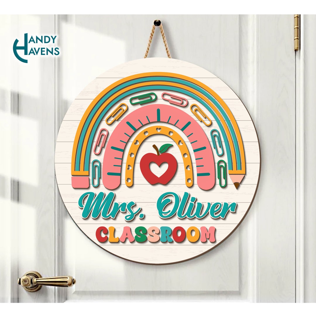 Personalized 3D Teacher Door Sign, Teacher Name Sign, Teacher Door ...