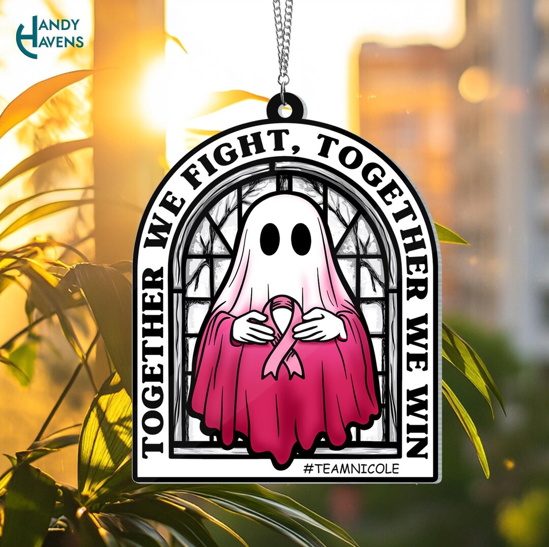 Custom Halloween Ghost Cancer Support Acrylic Window Hanging, Cancer ...