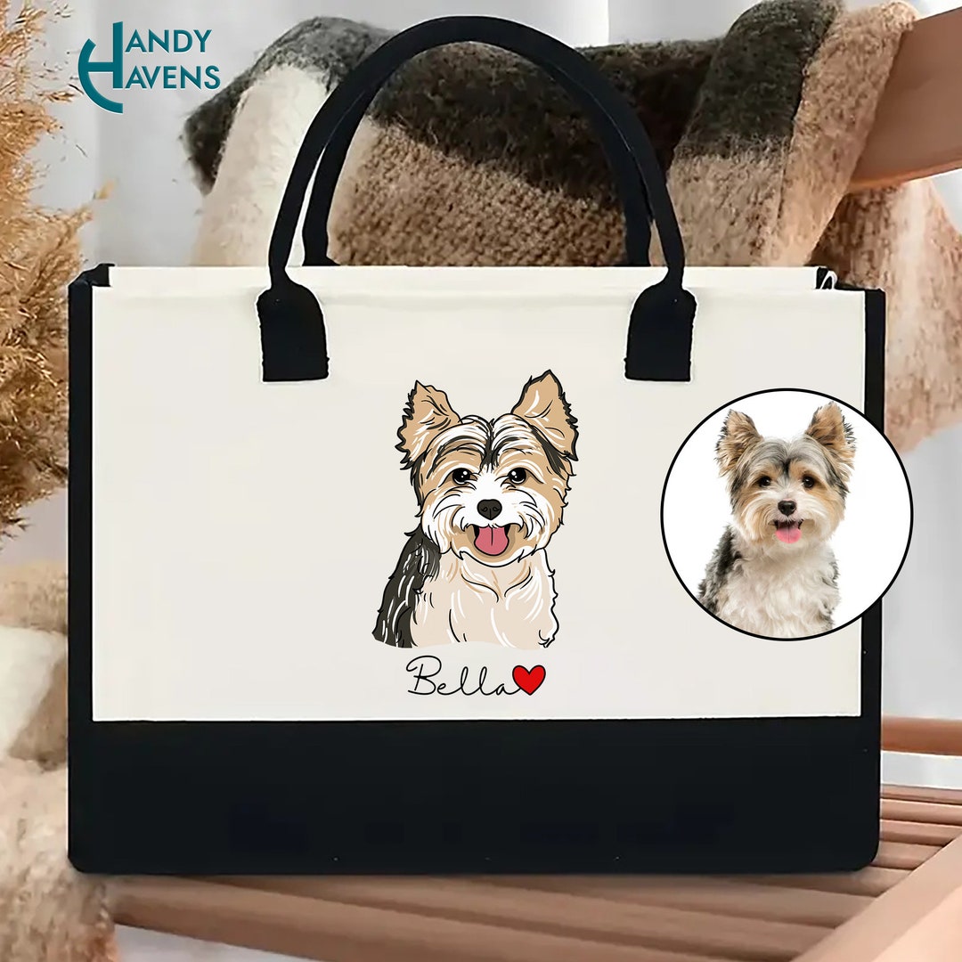 Custom Pet Tote Bag, Custom Dog Cat Tote Bag, Personalized Dog Mom Bag ...