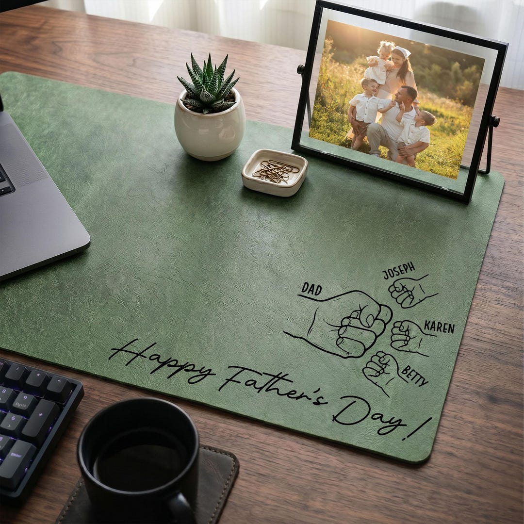Dad Fist Bump Sketch Line Art Desk Mat, Fathers Day Gift With Kids ...