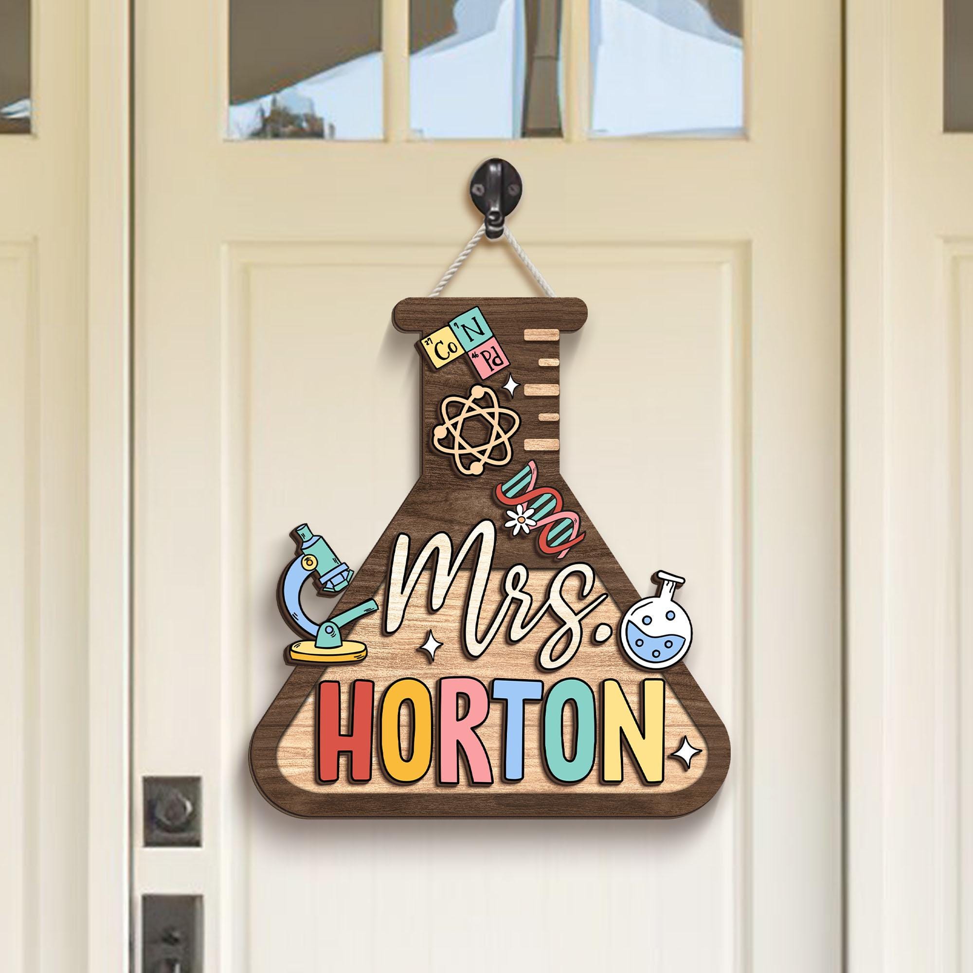 Custom 3D Science Teacher Name Sign, Personalized Science Classroom ...