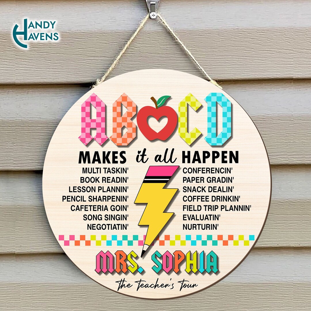 Custom Teacher Tour Doorsign 3D Laser Cut, Back to School Gift, Teacher ...