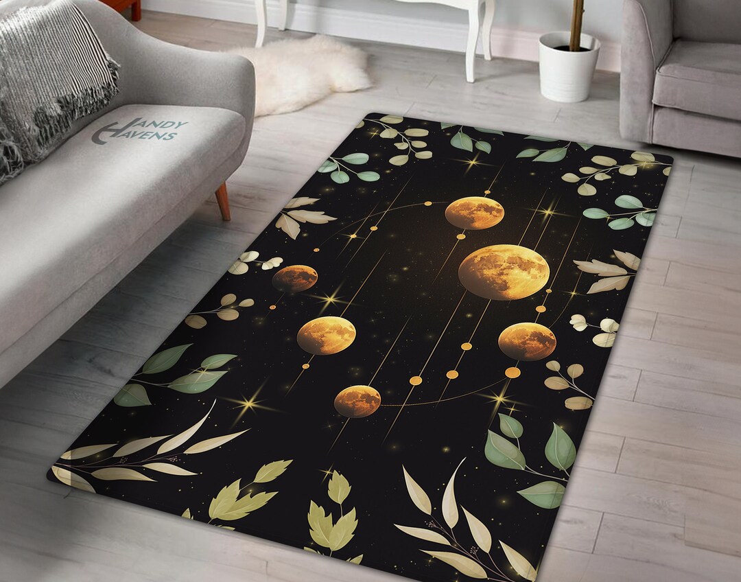 Moon Phases Rug/ Moon Phases Astronomy Rug/ Lunar Cycle/ - Etsy