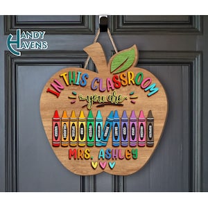 Custom Teacher Doorsign 3D Laser Cut, Back to School Gift, Teacher ...