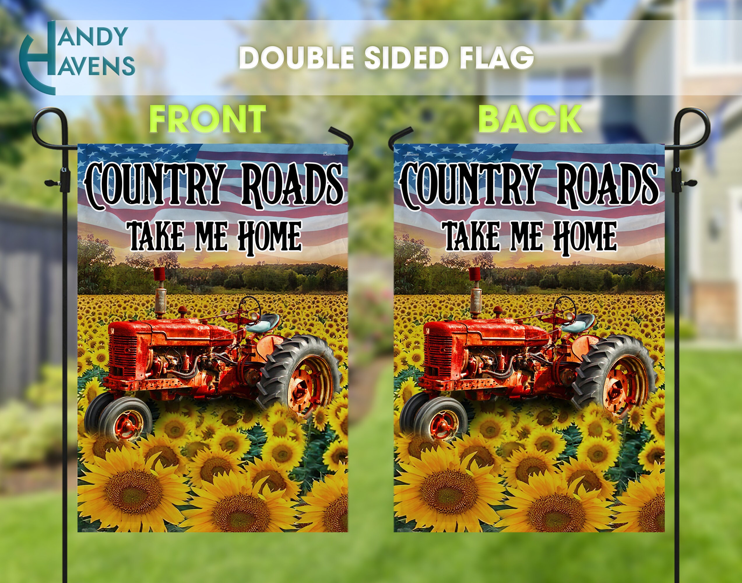 Tractor Farmer Flag Vintage Tractor American Flag Tractor - Etsy