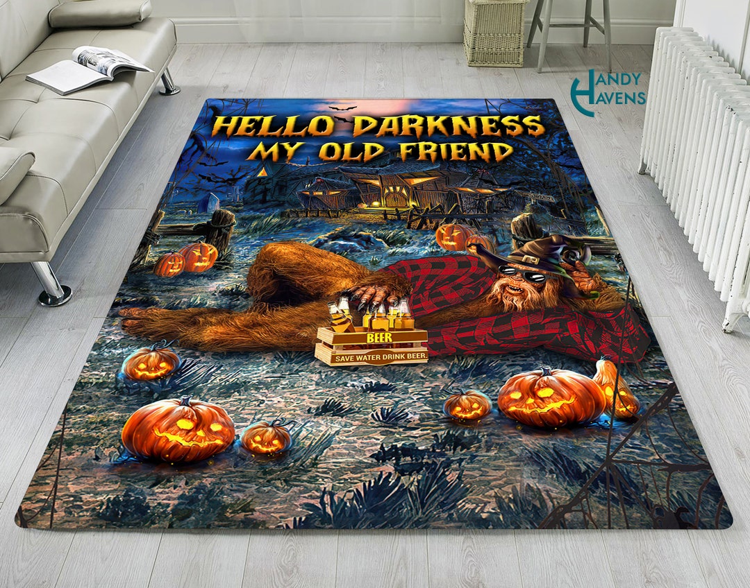 Halloween Bigfoot Rug, Bigfoot RUG, Halloween Sasquatch Rug, Yeti Rug ...
