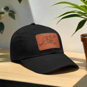 Personalized Dad Leather Patch Hat, Dad Fist Bump Hat, Father’s Day ...