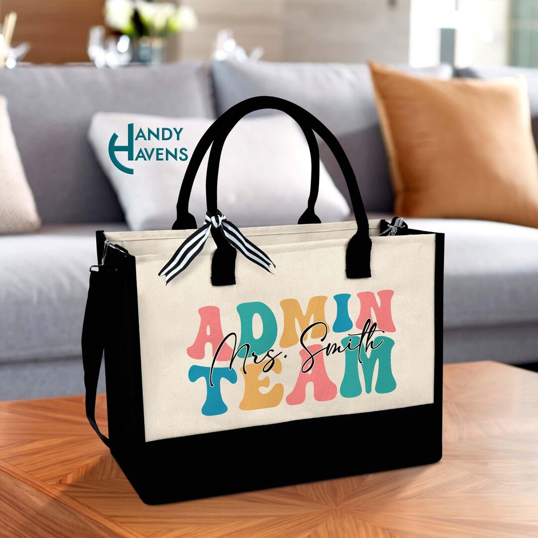 Custom Admin Team Tote Bag, Office Squad Gift, Admin Assistant Tote Bag ...