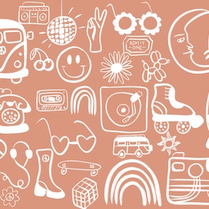 Retro Sketch Doodle Illustration Bundle - Etsy