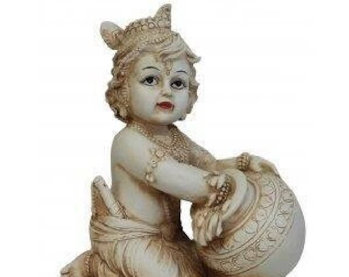 Baby Krishna With Butter Pot Statue, Hindu God, Lord Krishna, Purity ...