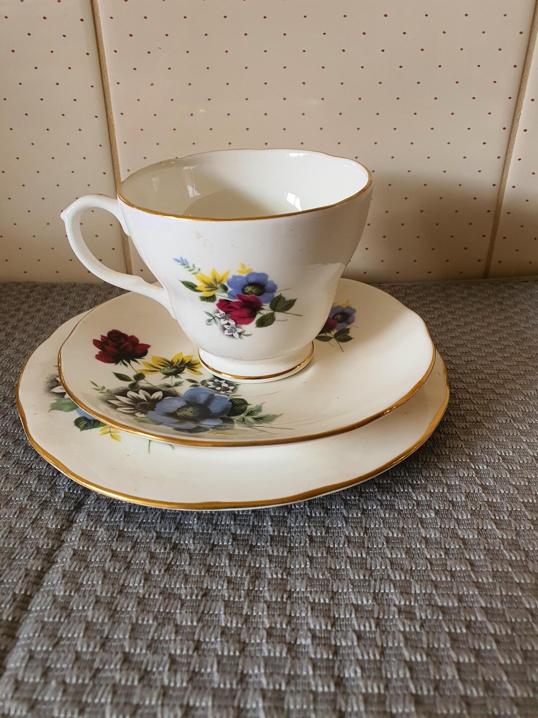 Vintage Duchess England Mixed Floral Tea Trio & Duo's Cups, Saucers ...
