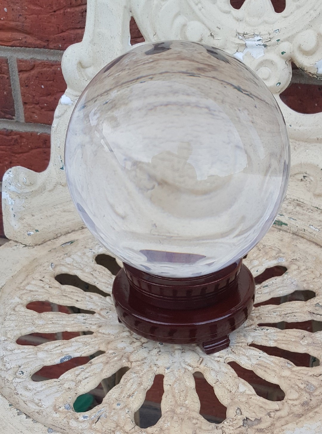 Large Clear Crystal Ball, Scrying, Looking, Lead Crystal Ball Gazing ...
