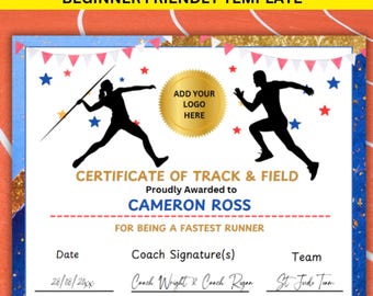 fun run certificate sample