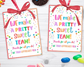 Printable Pretty Sweet Team Gift Tags Teacher Staff Nurse Employee ...