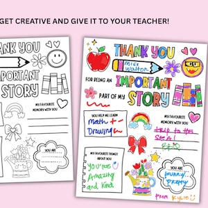 Thank You Teacher Coloring Page Printable, Teacher Appreciation Week ...