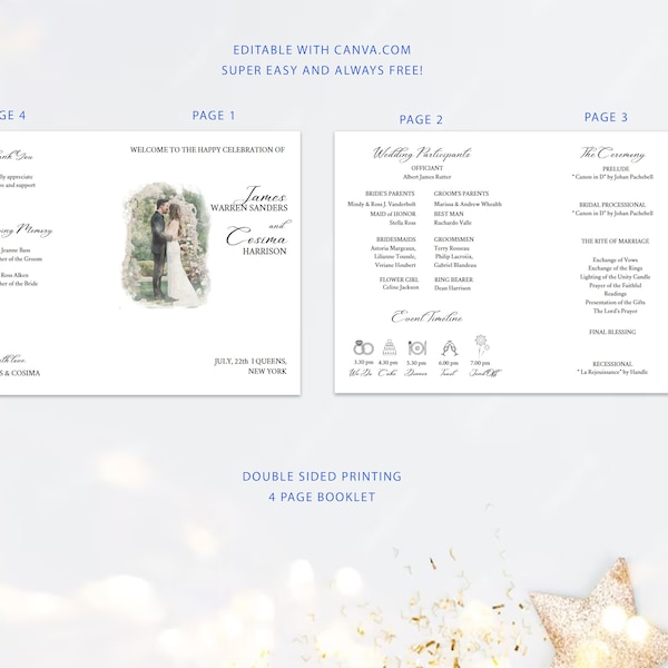 Wedding Program Booklet - Etsy