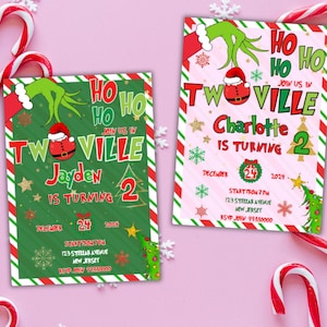 Twoville Birthday Invitation, Christmas Birthday Invitation for Boys ...
