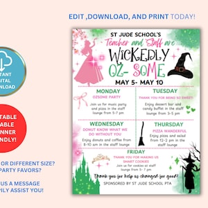 Witch Wizard Teacher Appreciation Flyer: Ozsome Theme, Editable Canva ...