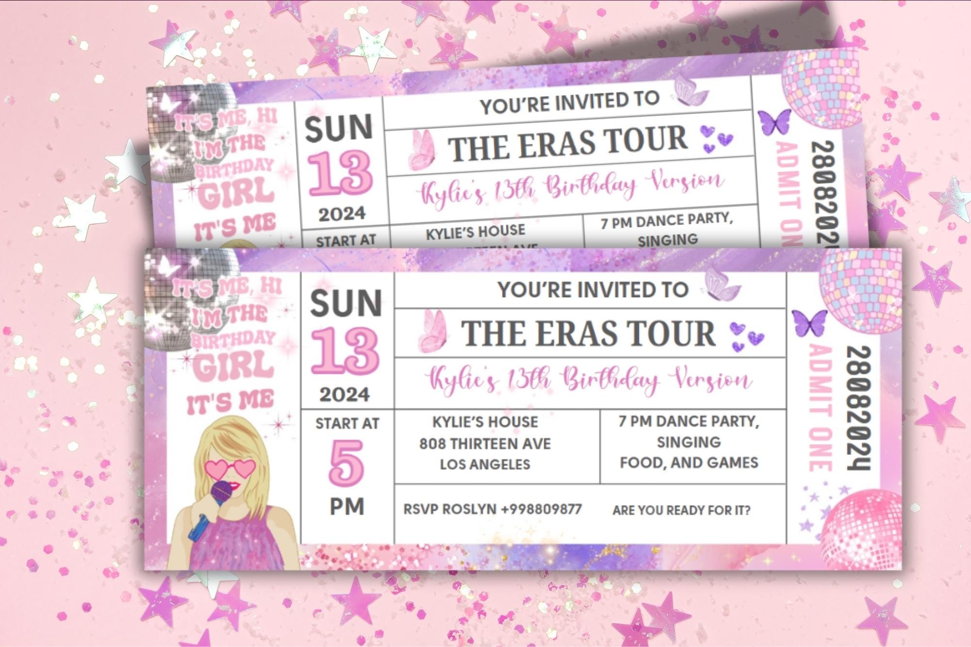 Eras Tour Ticket Birthday Invite, Surprise Music Ticket Stub ,concert ...