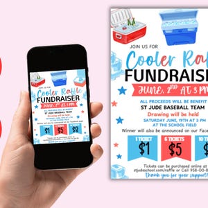 Cooler Raffle Ticket Fundraiser Flyer, Food Drink Raffle Fundraiser ...