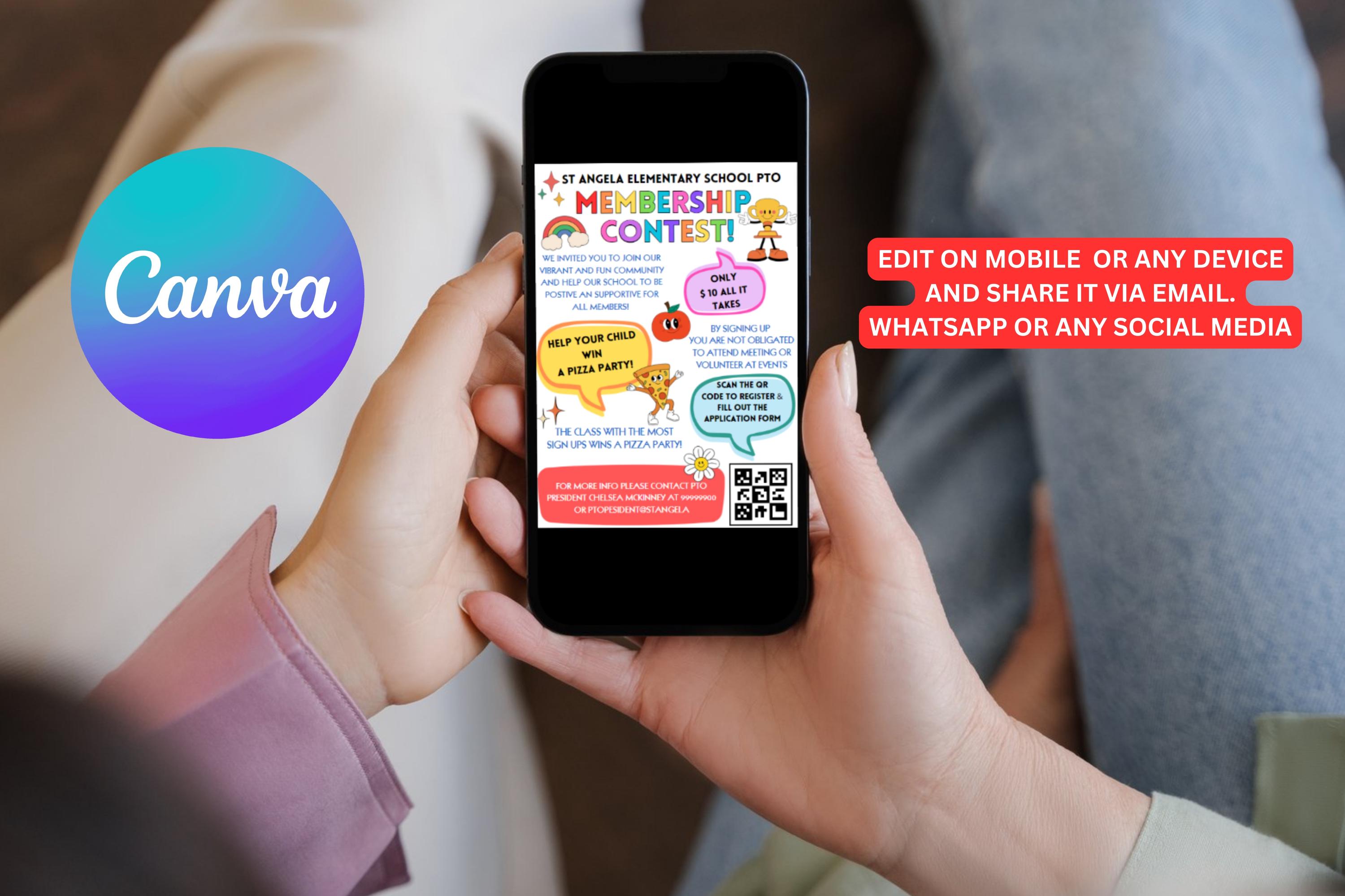 PTA Membership Contest Flyer,pta Membership Drive,pto Recruitment ...