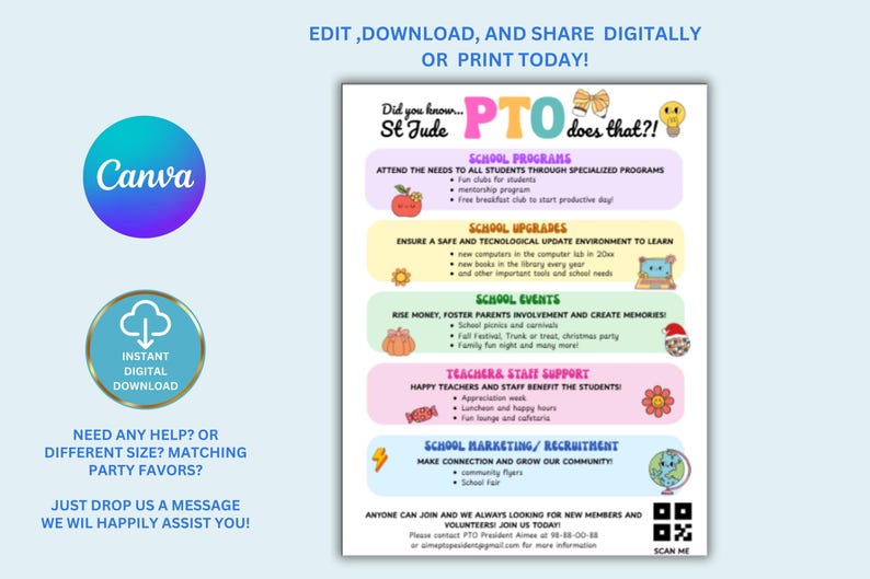 Editable PTO PTA Form, Did You Know the Pto Pta Does That Flyer ...
