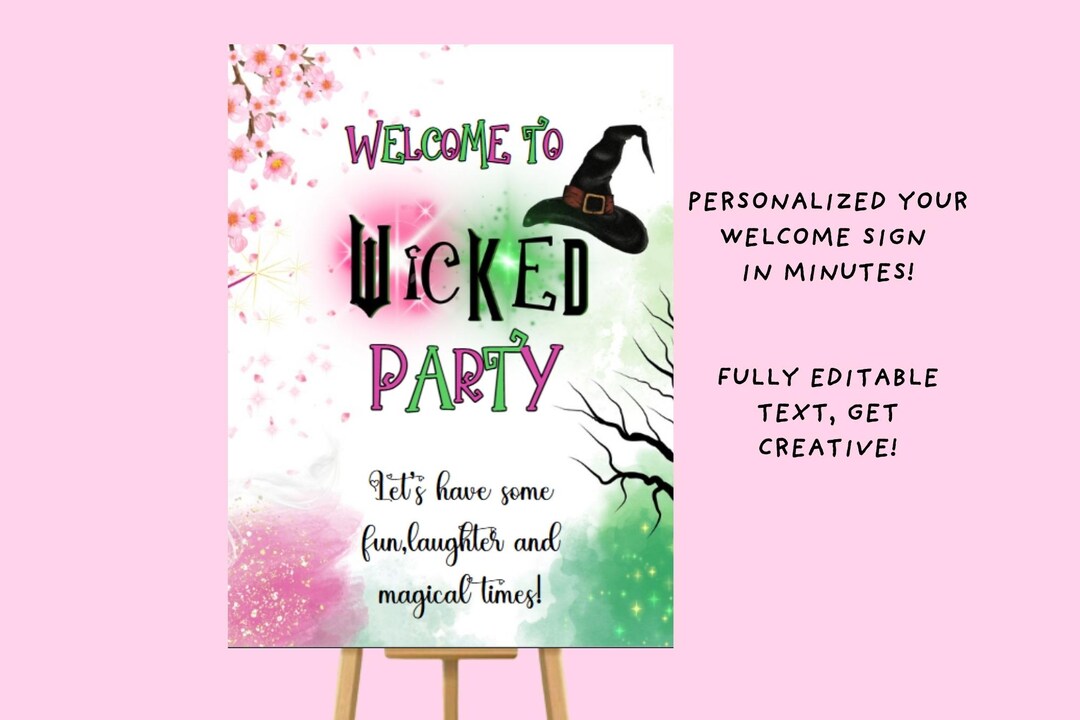 Wicked Party Welcome Sign,digital-printable-instant Download Now! - Etsy