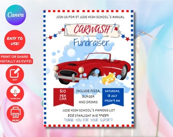 Car Wash Printable Funraiser Ticket, Editable Car Wash Fundraiser ...