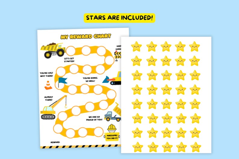 Construction Reward Charts for Kids ( Digital Printable) - Etsy