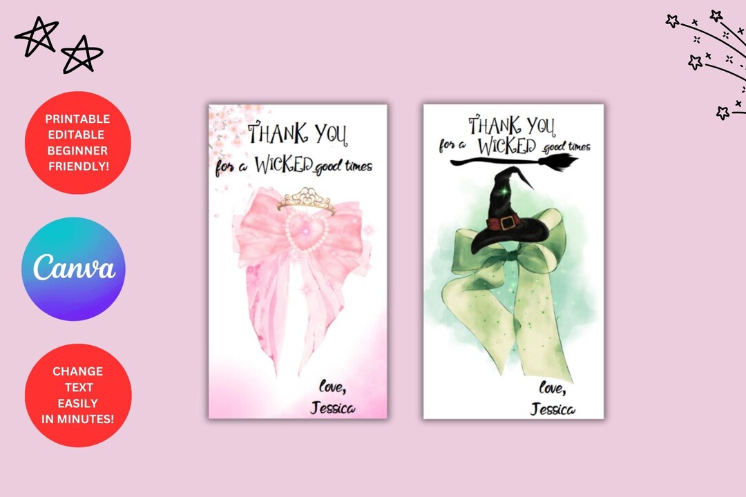 Wicked Bow Thank You Tags- Thank You Stickers,digital-printable-instant ...
