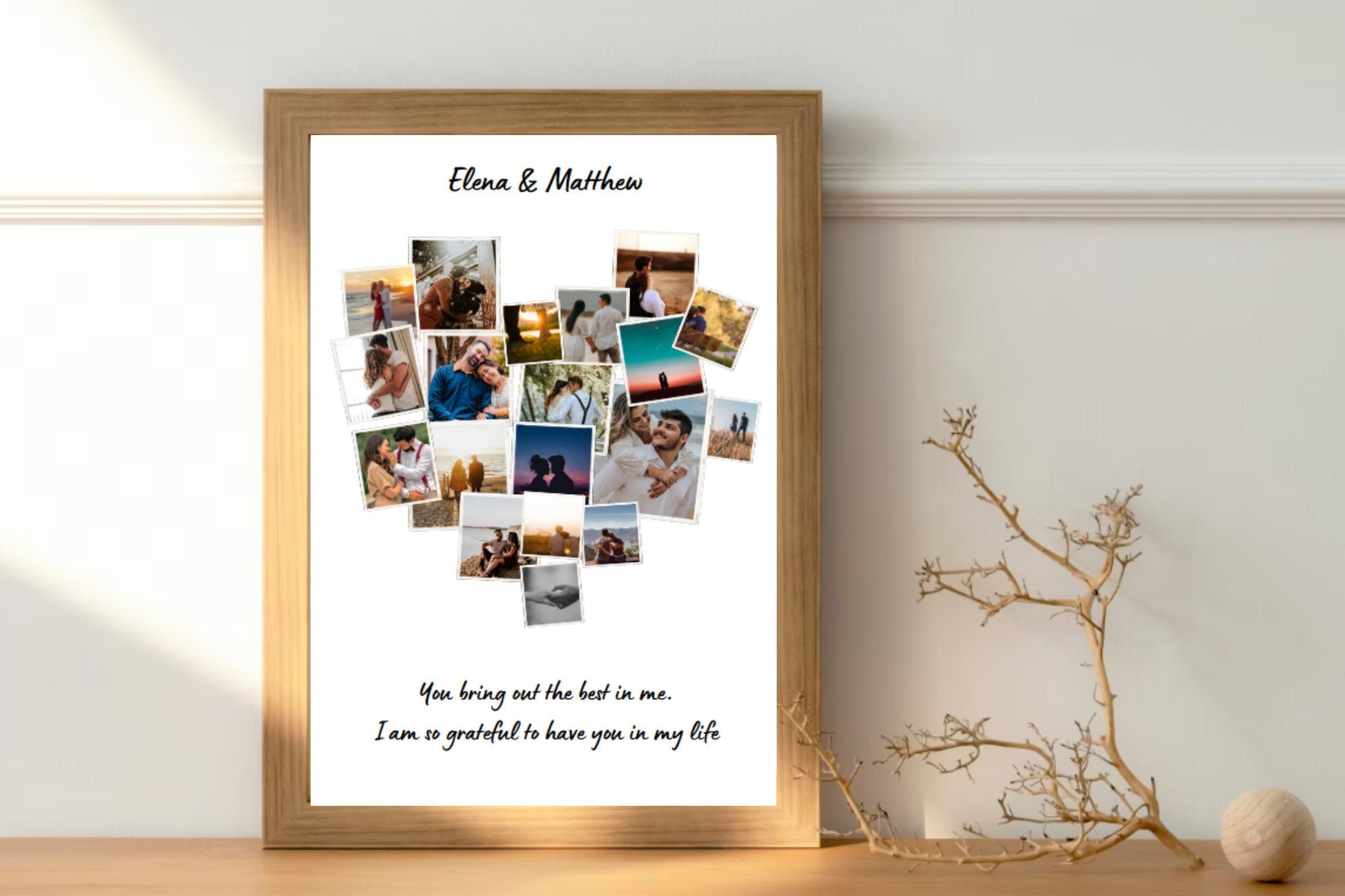 Custom Heart Photo Collage, Anniversary Collage Gift, Personalized Gift ...